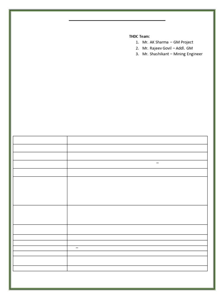 THDC Amelia Coal Block Site Visit Report | PDF | Electric Power ...