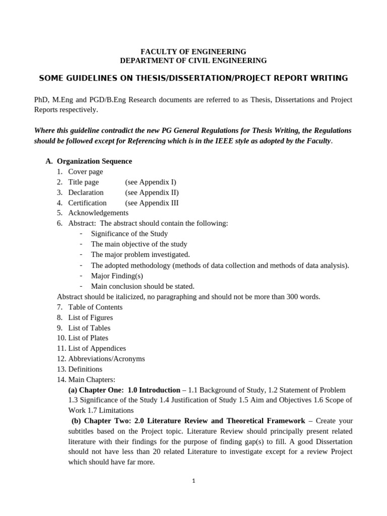 Some Guidelines for writing Thesis, Dissertations and Project Reports | PDF | Thesis | Plagiarism