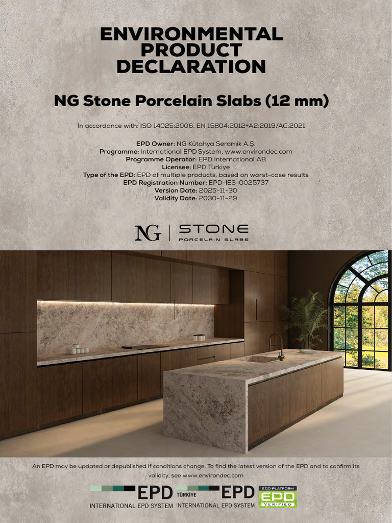 NG Stone Porcelain Slabs EPD Overview | PDF