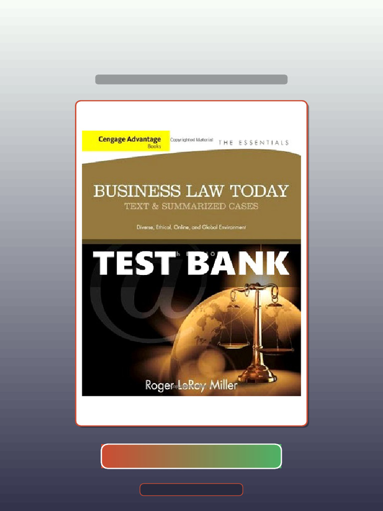 Cengage Advantage Books Business Law Today The Essentials Text and ...