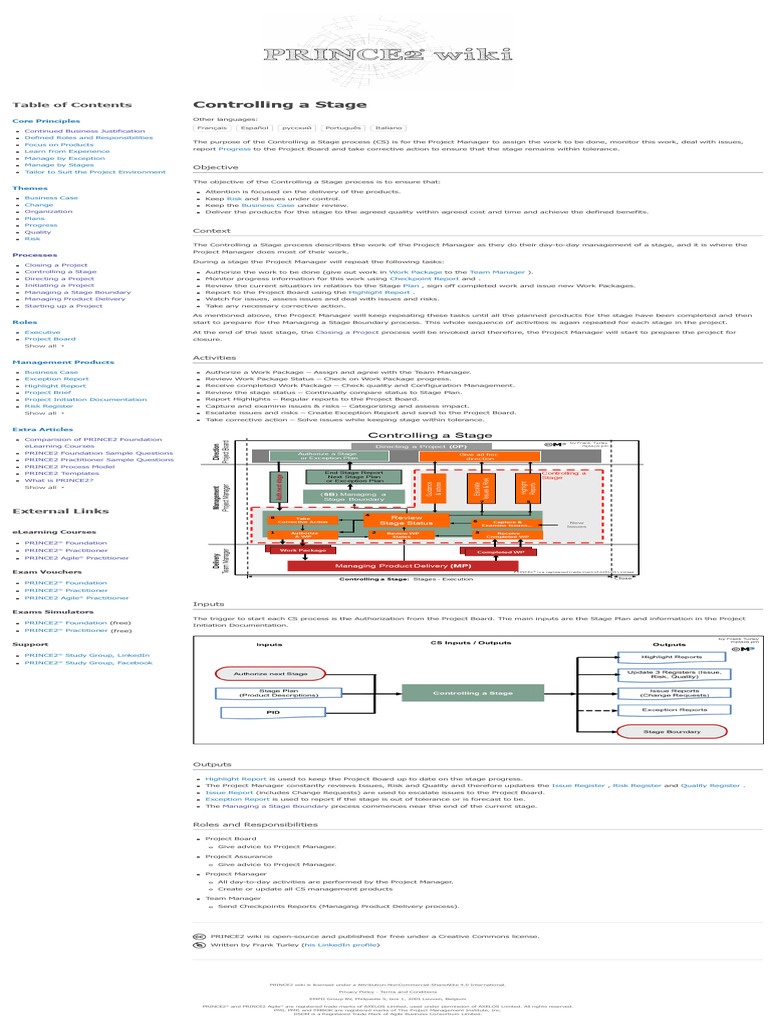 04. Controlling a Stage __ PRINCE2® wiki | PDF | Business