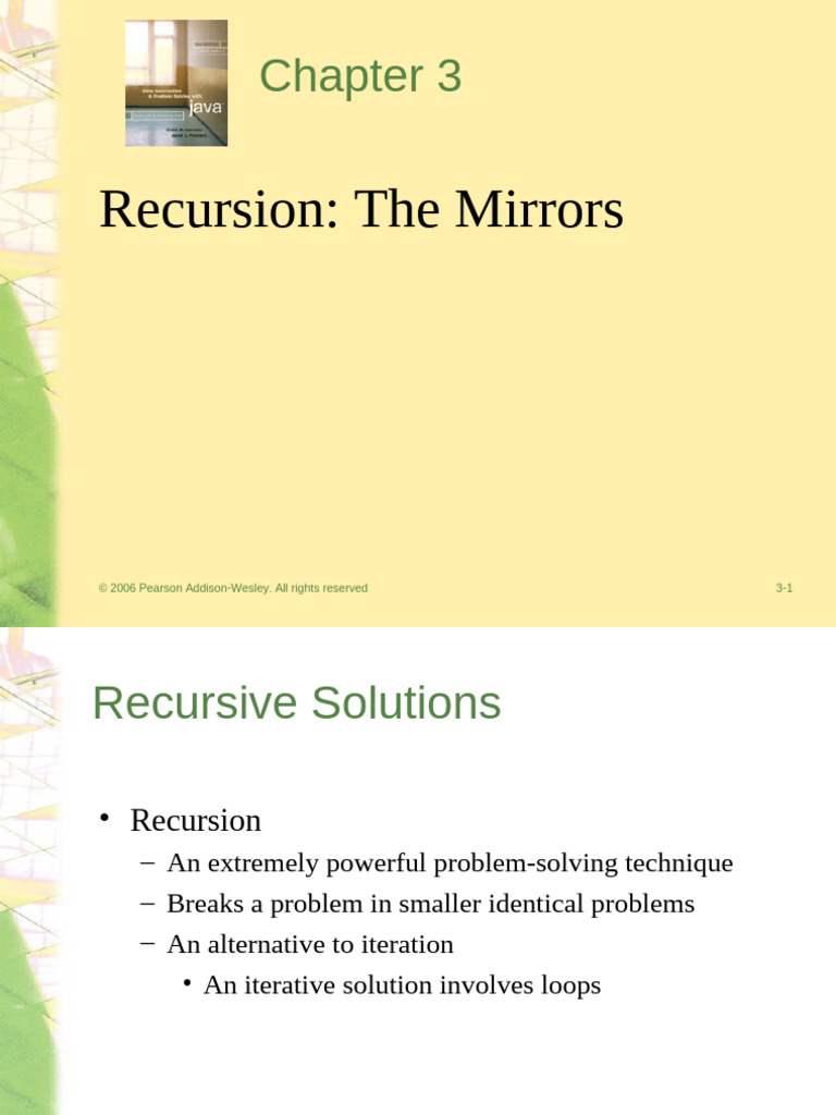 Chapter 3 - Recursion The Mirrors | PDF | Recursion | Applied Mathematics