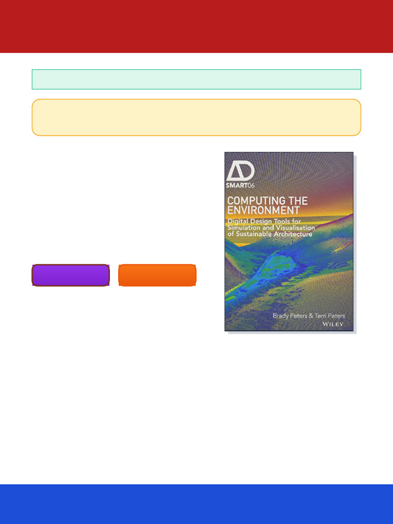 Computing the Environment Digital Design Tools for Simulation and ...