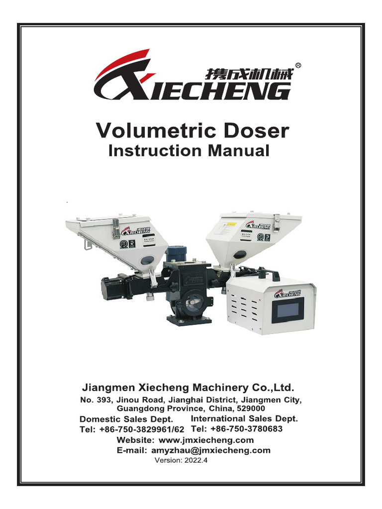 Doser User Manual CM Volumetric Doser | PDF