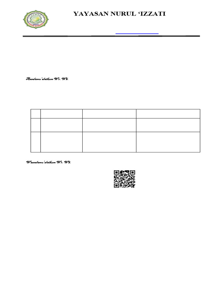Pemberitahuan Kegiatan SMP Insan Robbani | PDF