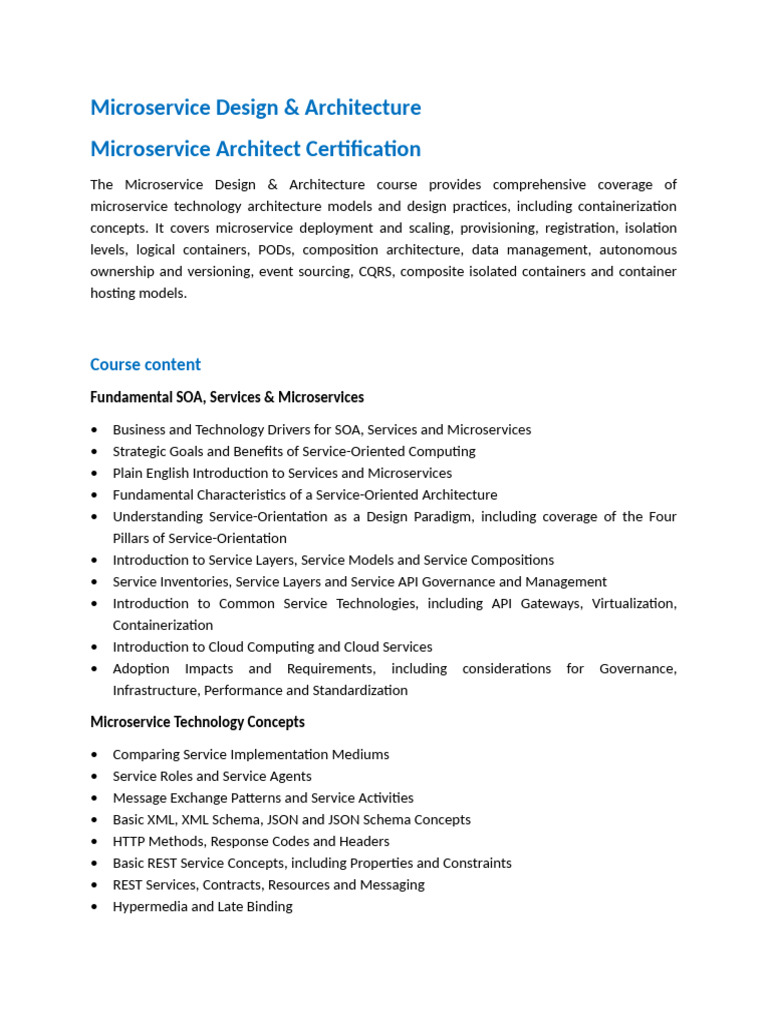 Microservice Design & Architecture | PDF | Service Oriented Architecture | Cloud Computing