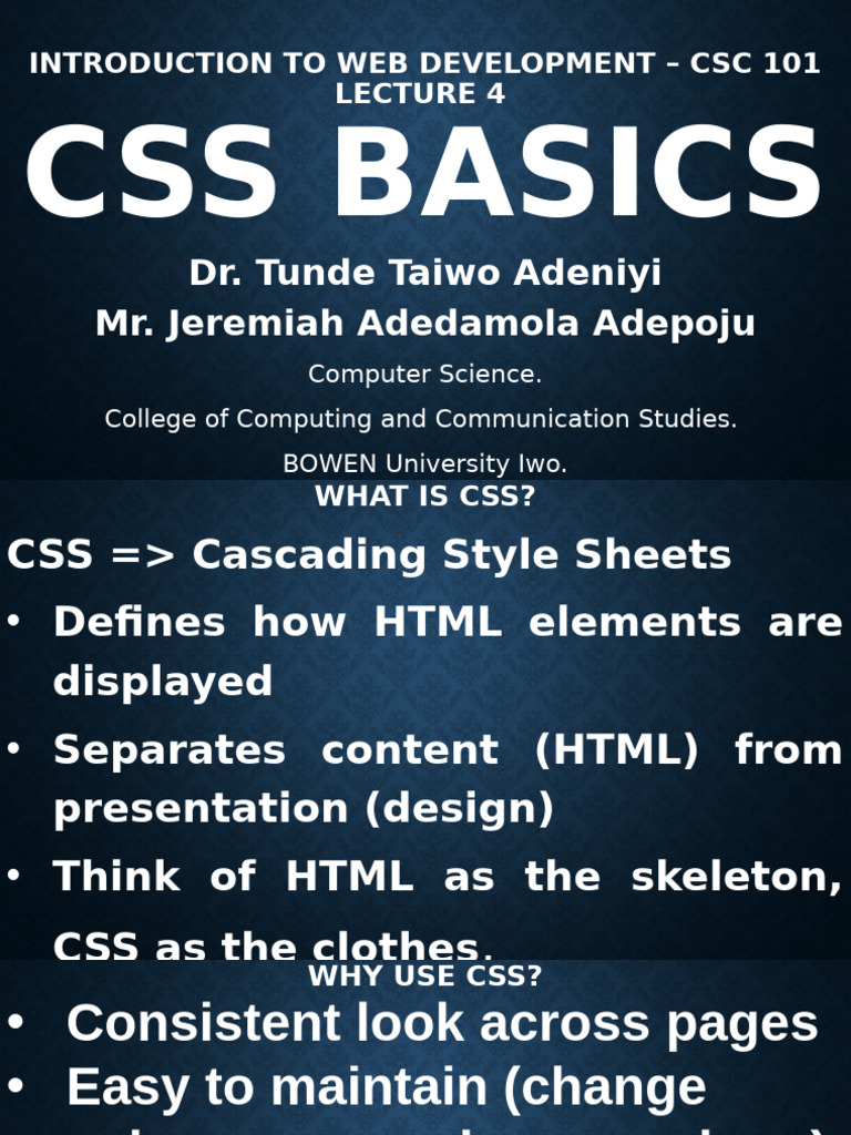 Lecture 4 - Introduction to Web Development | PDF | Html | World Wide Web