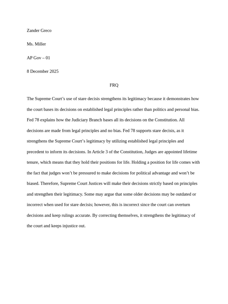AP Gov Take Home Quiz | PDF