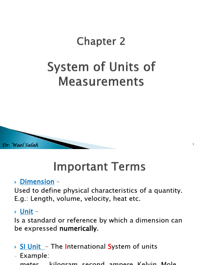 Chapter 2 System of Units of Measurements | PDF | International System ...
