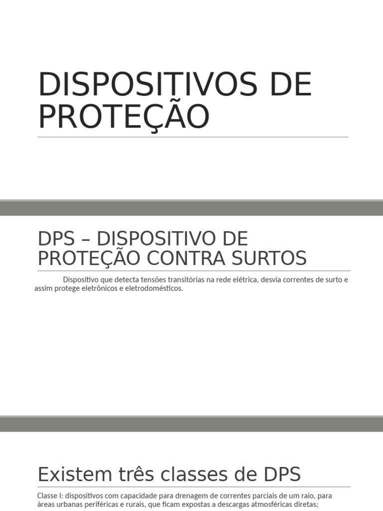 Dispositivos de Proteção Elétrica: DPS e DR | PDF | Eletricidade | Bens ...