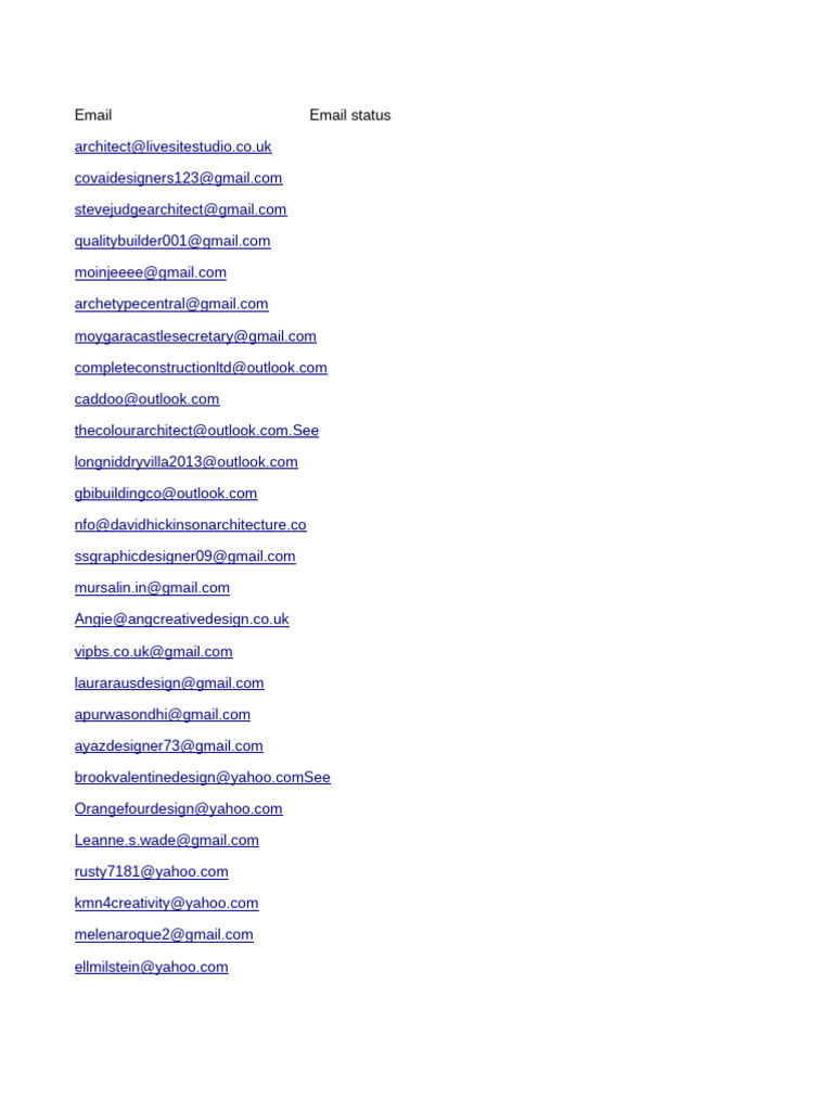 Email Contacts for UK Architects | PDF