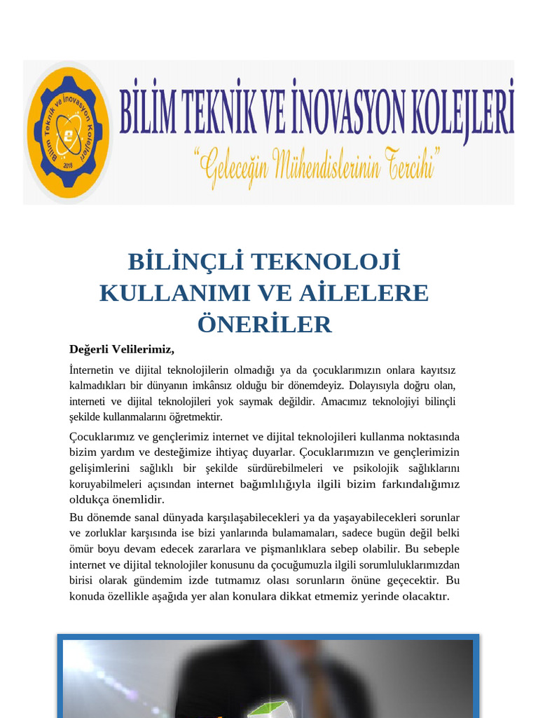 Rehberli̇k Bülteni̇ Bi̇li̇nçli̇ Teknoloji̇ Kullanimi | PDF