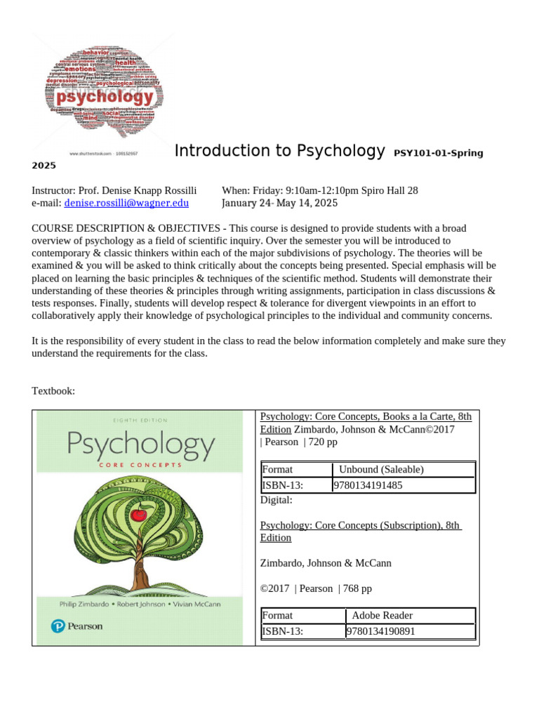 Wagner Intro Sp2025 (1) | PDF | Apa Style | Psychology