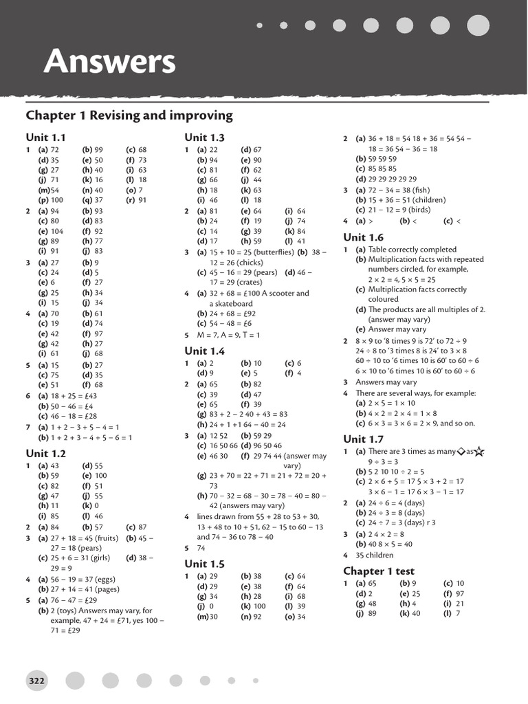 Shanghai Maths Project 3A Answers | PDF