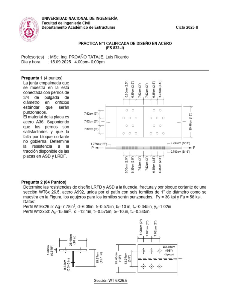 Practica N1 - ES-832J - 2025-II | PDF | Viga (Estructura) | Mecánica de ...