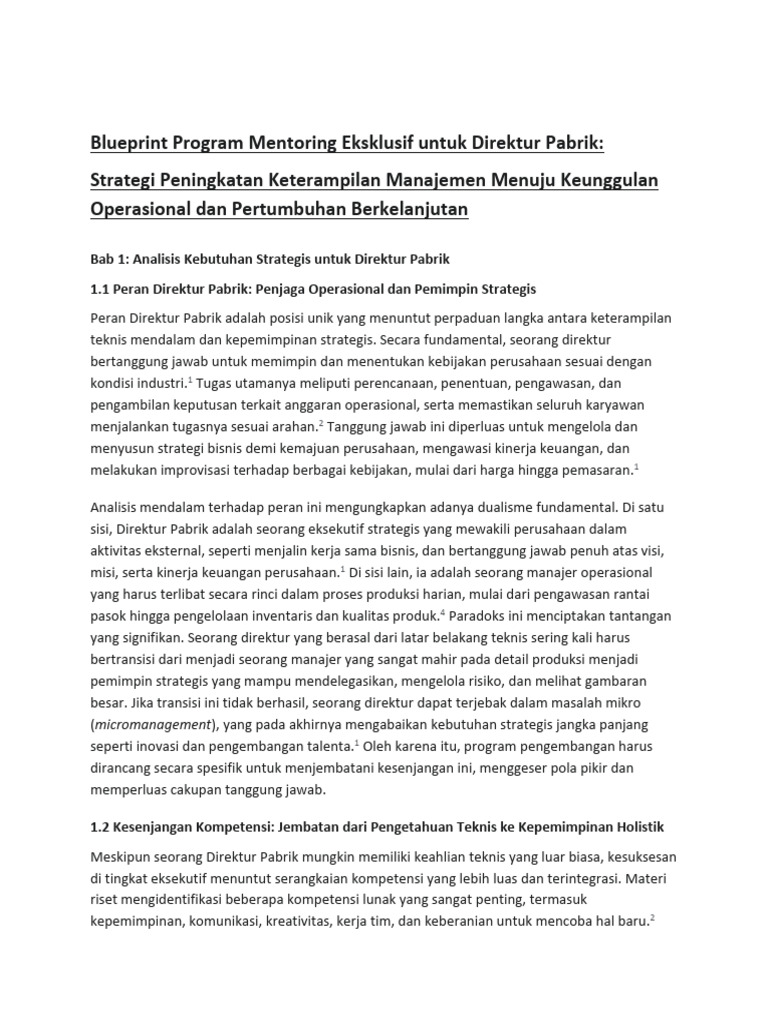 Proposal Program Mentoring Direktur Pabrik ASN 110925 | PDF