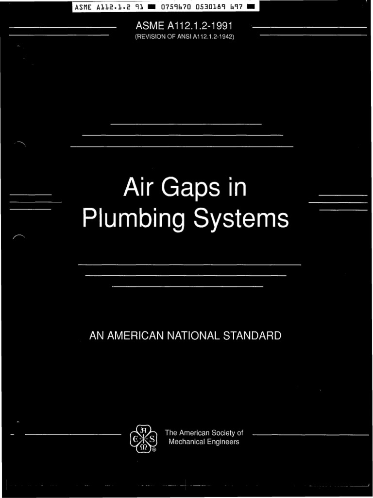 ASME Standard on Air Gaps in Plumbing | PDF | Tap (Valve) | Plumbing