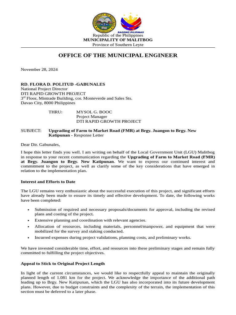 Response Letter DTI NPCO | PDF