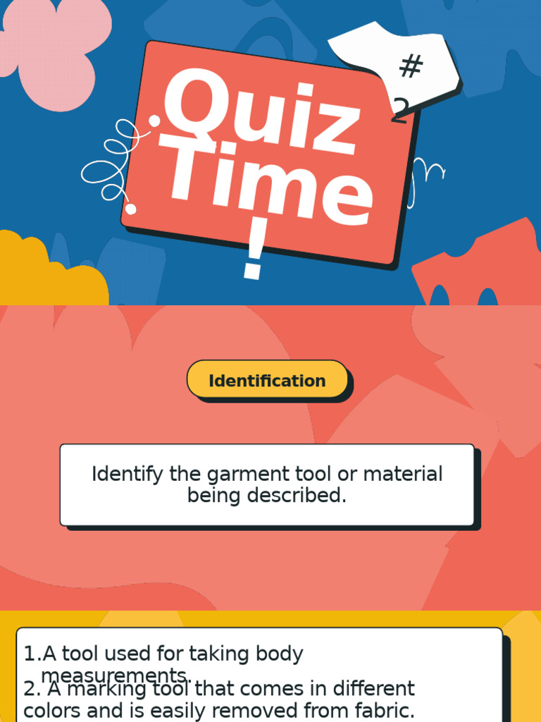 Quiz Tools and Materials Garments | PDF