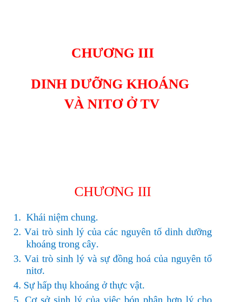 Chuong 3 Dinh Duong Khoang Va Nito o Thuc Vat | PDF