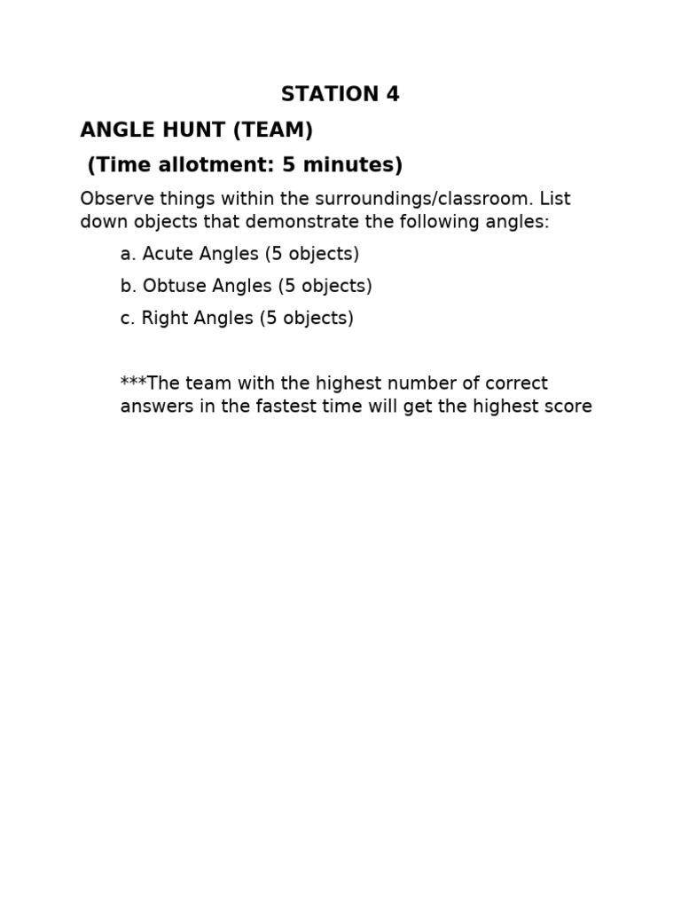 Classroom Angle Hunt Activity Guide | PDF