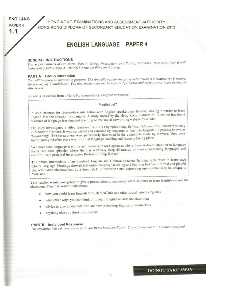 2013 DSE Paper 4 (Candidate Ver.) | PDF