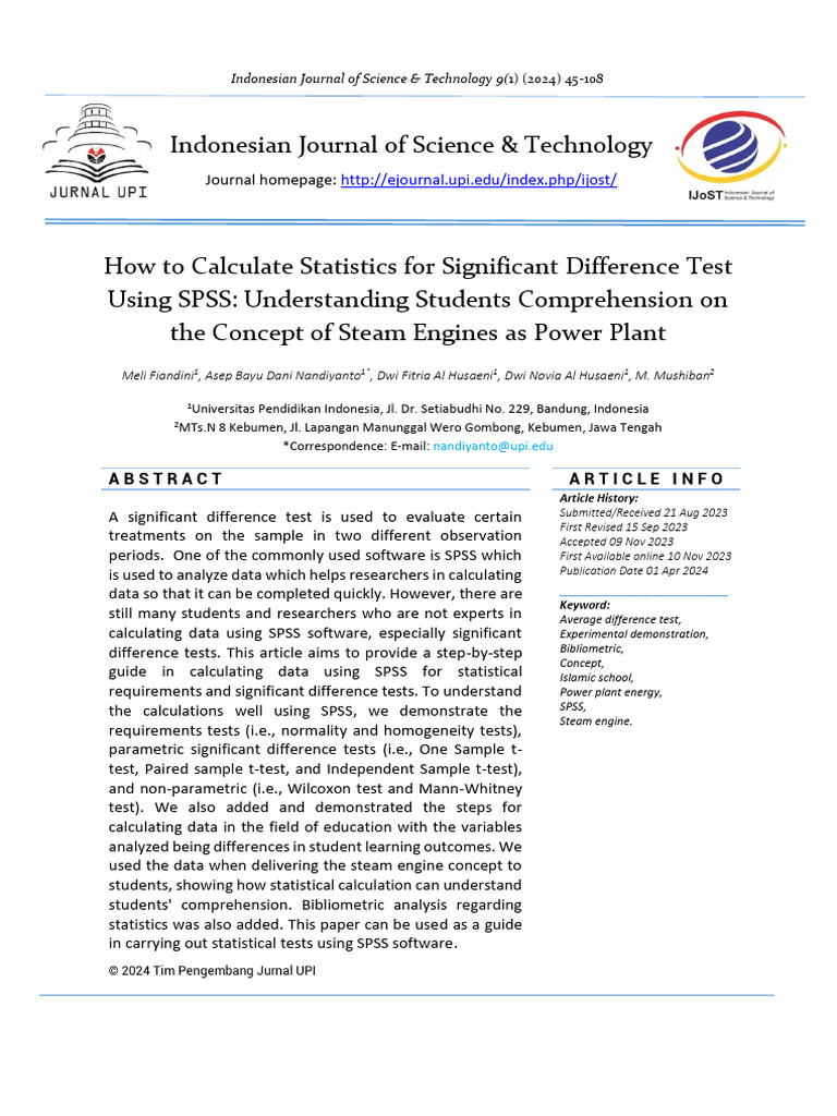 Indonesian Journal of Science & Technology: Article Info | PDF ...