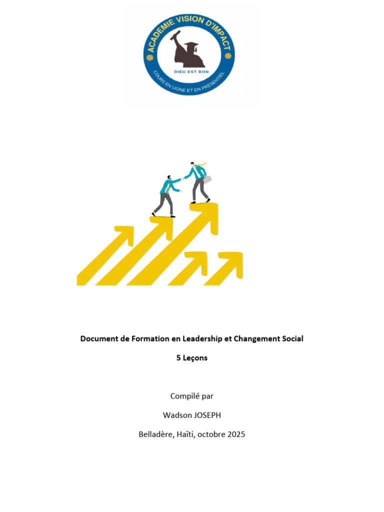 Leadership et Changement Social : 5 Leçons | PDF | Entrepreneuriat ...