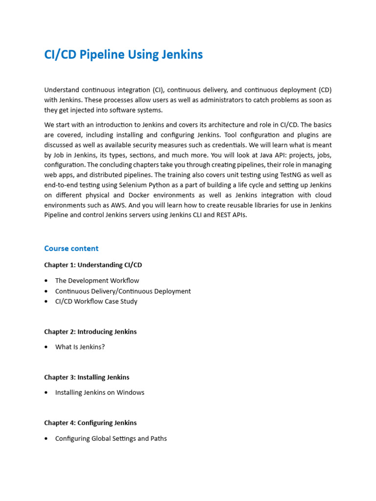 CICD Pipeline Using Jenkins | PDF | Software Repository | Selenium ...