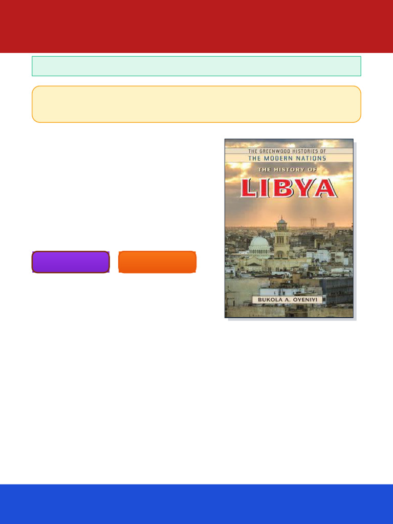 The History of Libya Bukola A Oyeniyi Full Digital Ebook Chapters | PDF ...