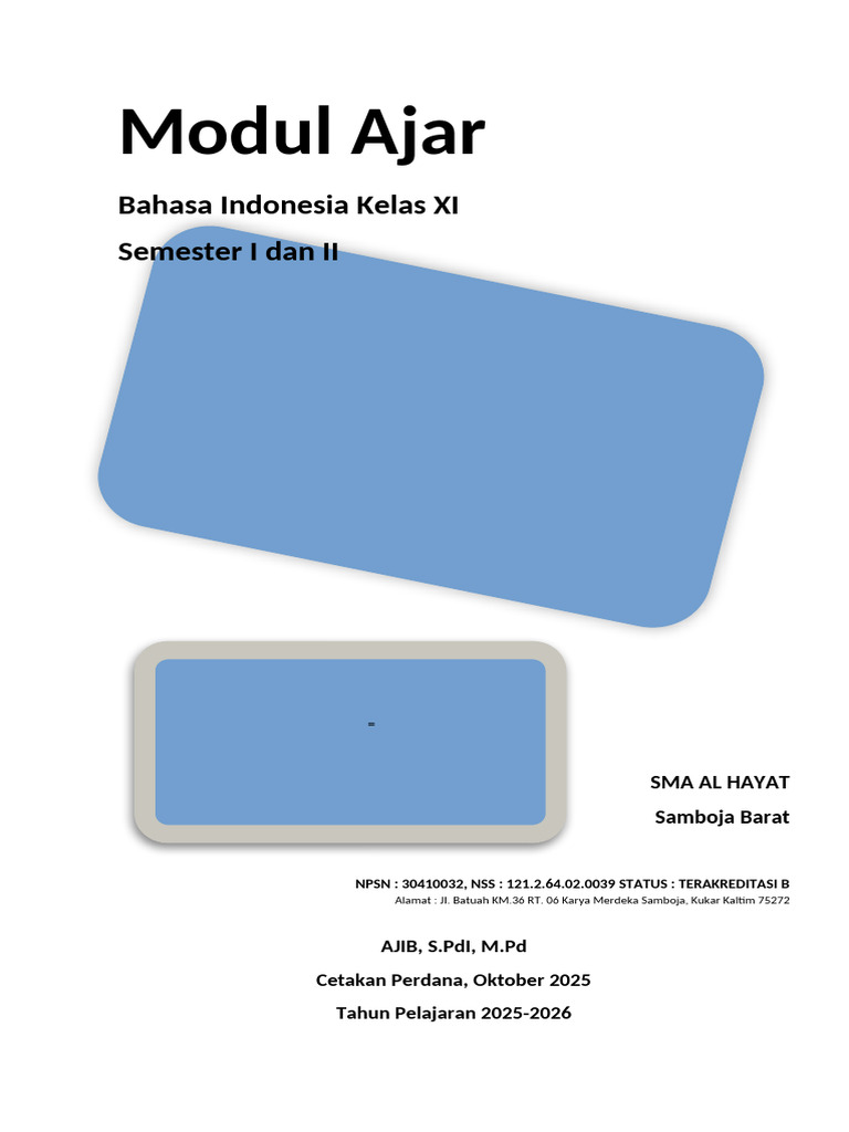 Cover Modul Ajar Kelas XI B IND 2025-2026 | PDF