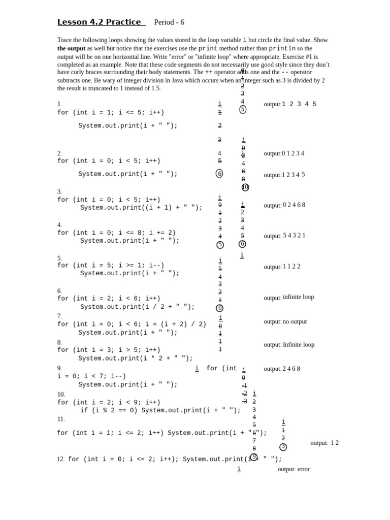 Lesson 4.2 Practice | PDF | Integer (Computer Science) | Control Flow