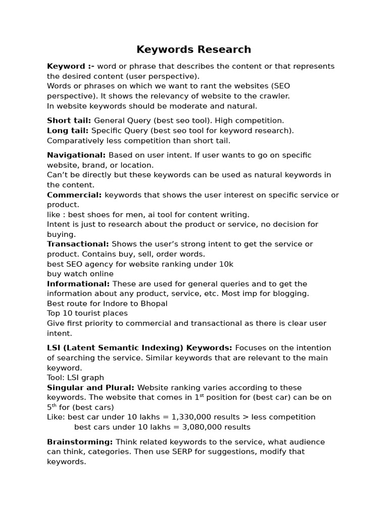 Keywords Research | PDF | Search Engine Optimization | Information Science