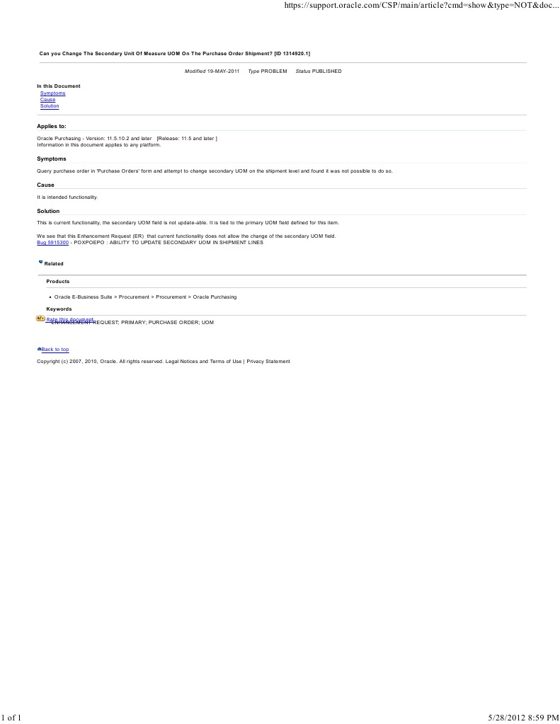 UOM in Purchasing | PDF