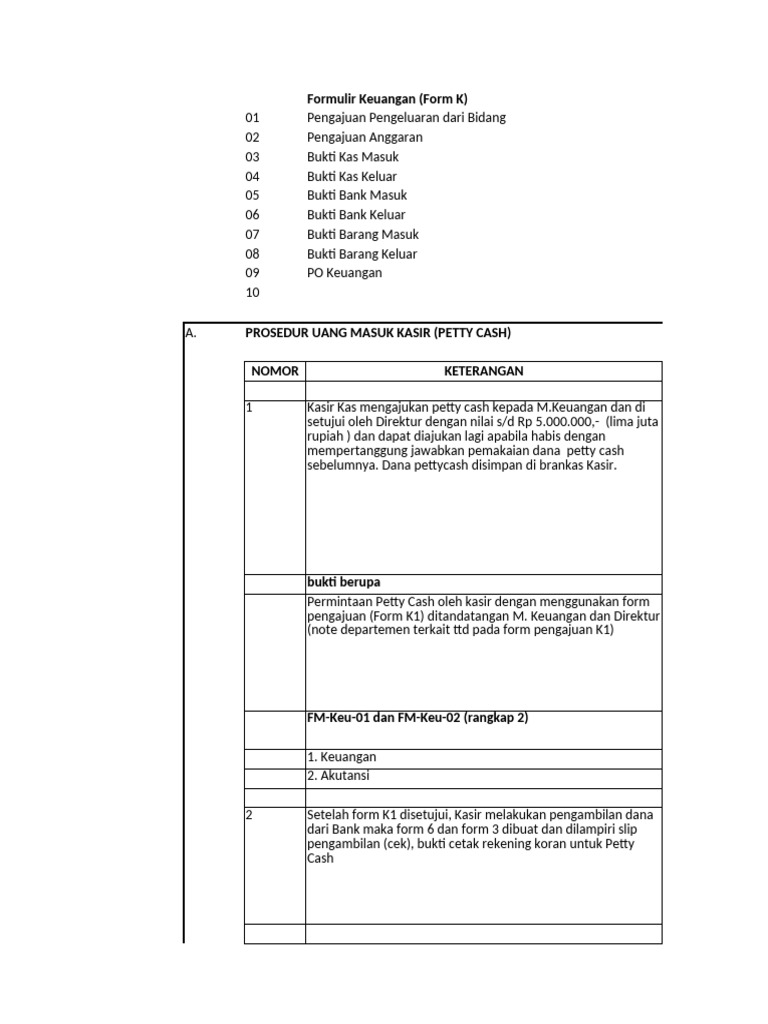 Sop Baru Keuangan Dan Akutansi | PDF