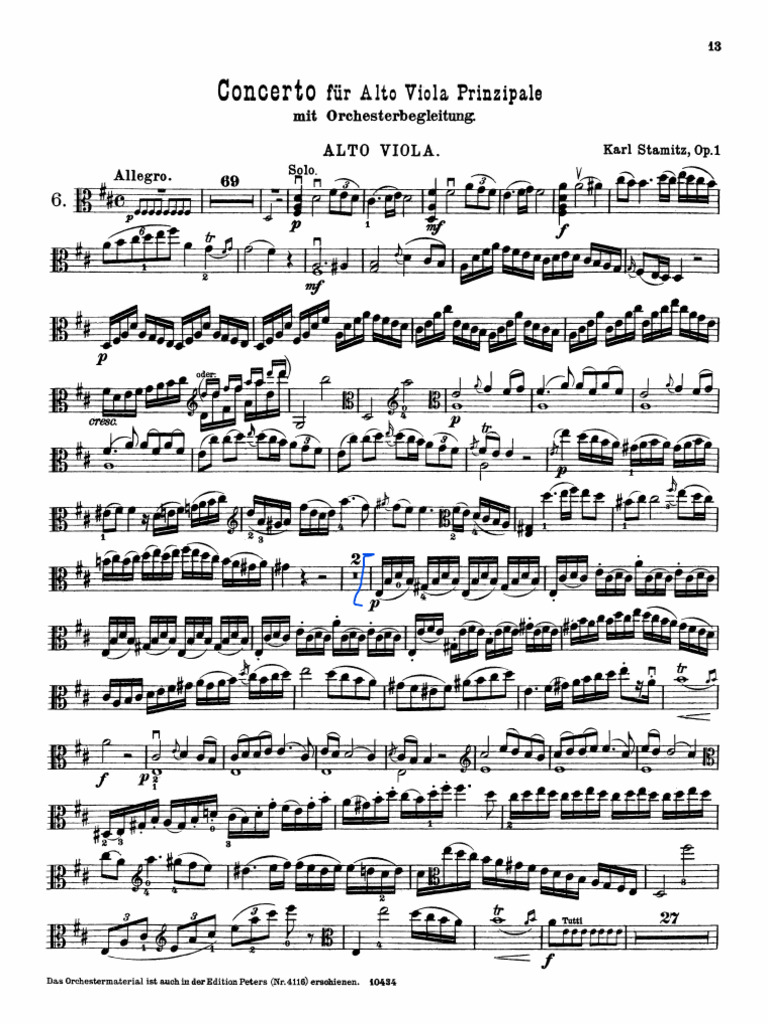 IMSLP16645-Stamitz - Viola Concerto - Viola | PDF