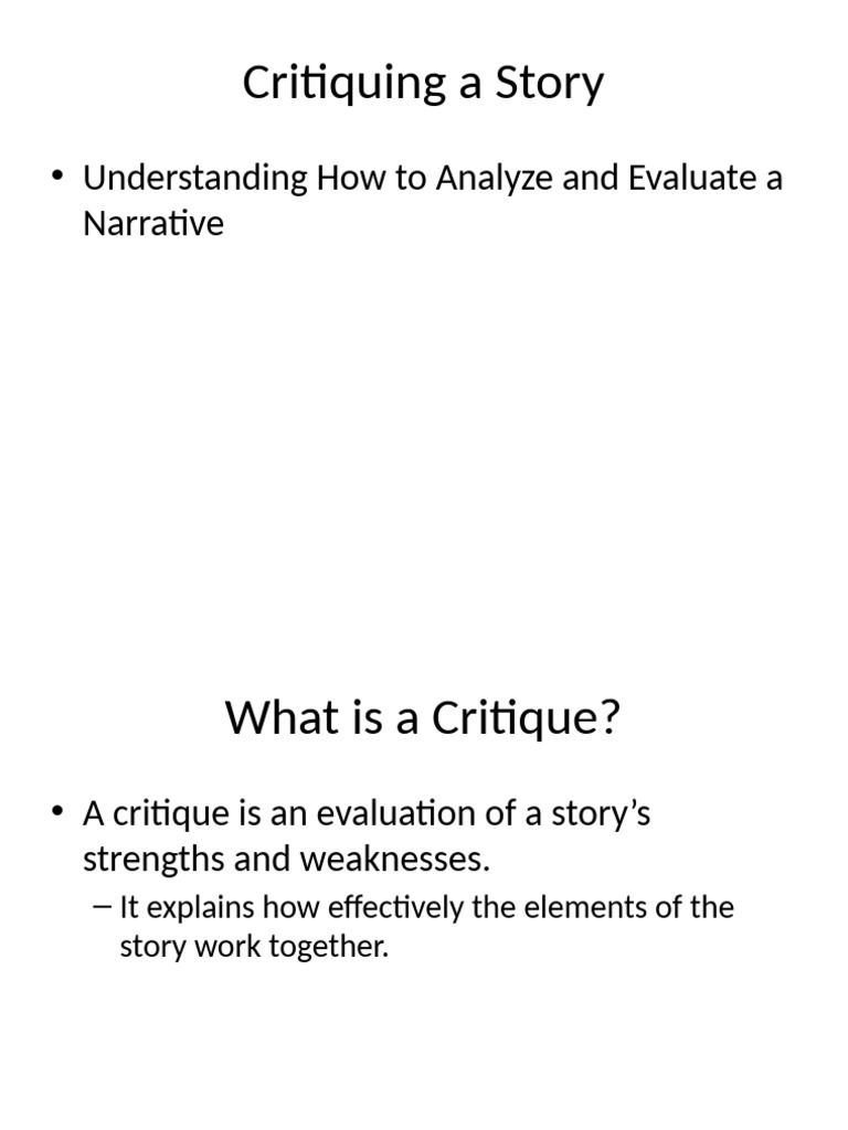 How to Critique a Story Effectively | PDF