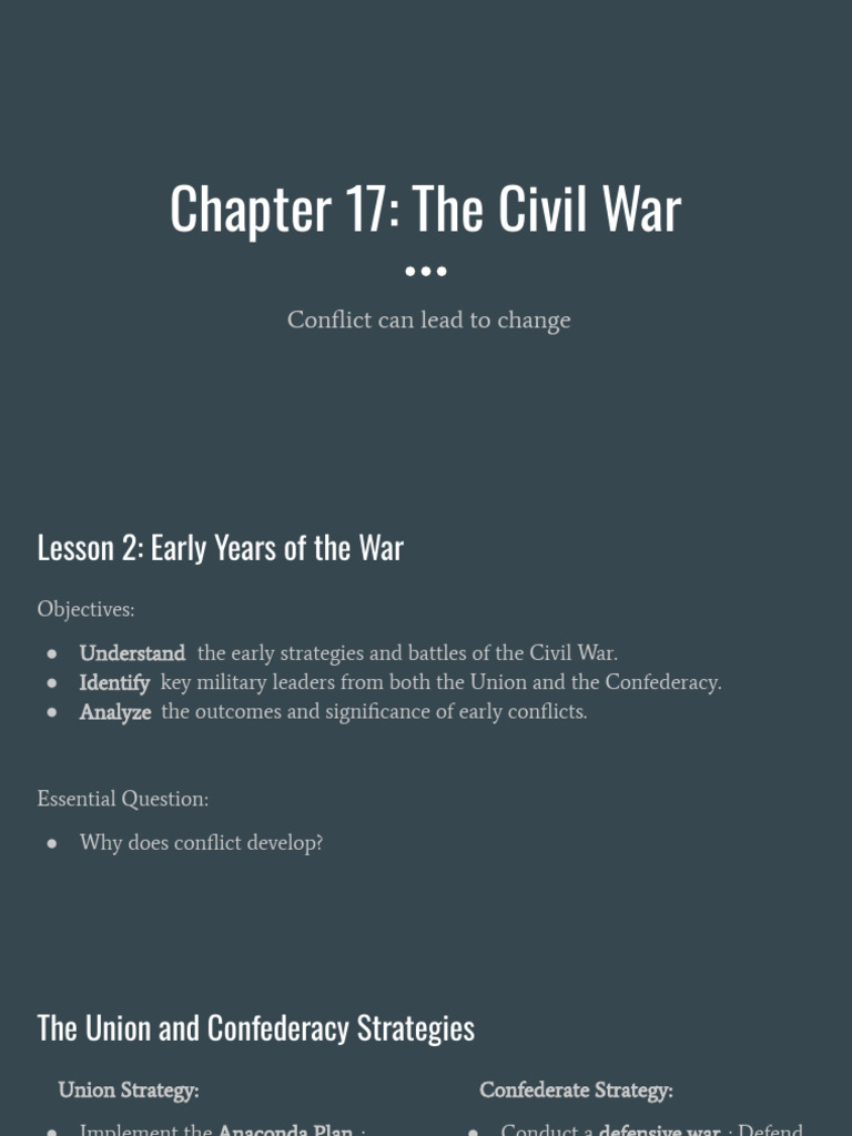 Chapter 17_ The Civil War Lesson 2 | PDF | Confederate States Of ...