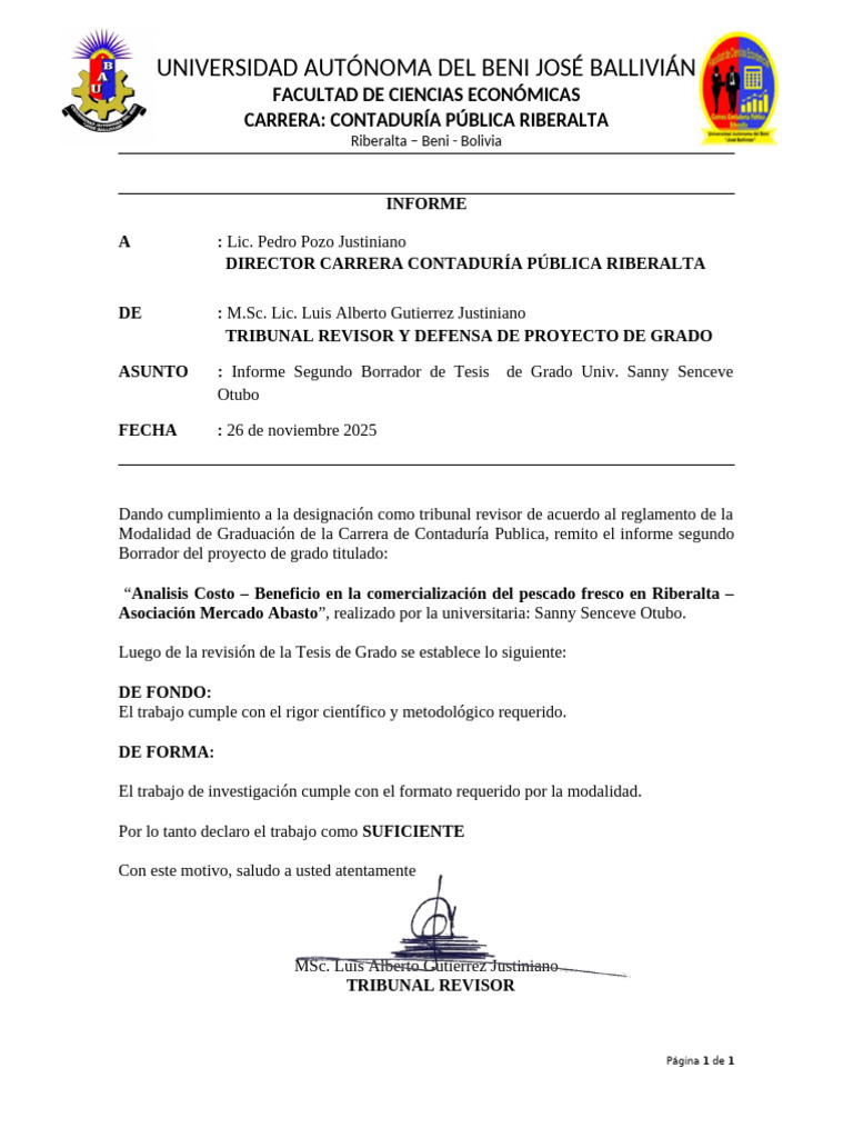 Informe Segundo Borrador Sanny Hoy | PDF