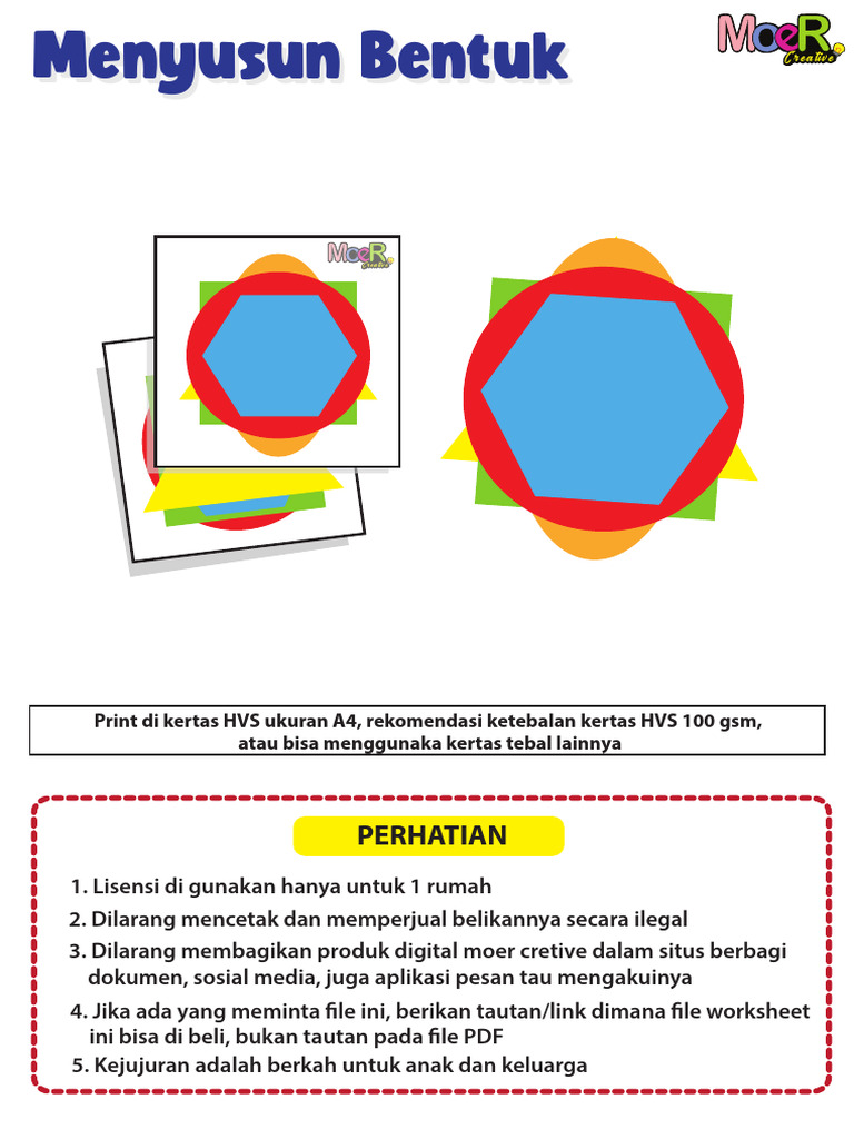5. Worksheet Game - Menyusun Bentuk | PDF