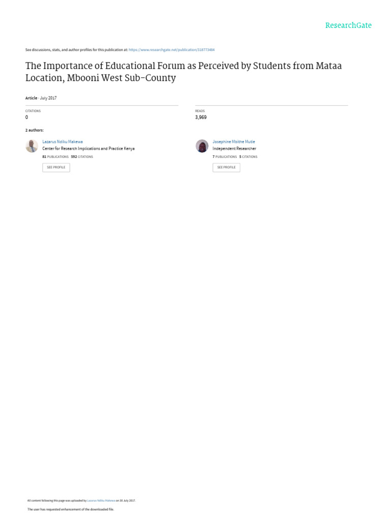 Importance of Educational Forums for Students | PDF | Statistics ...