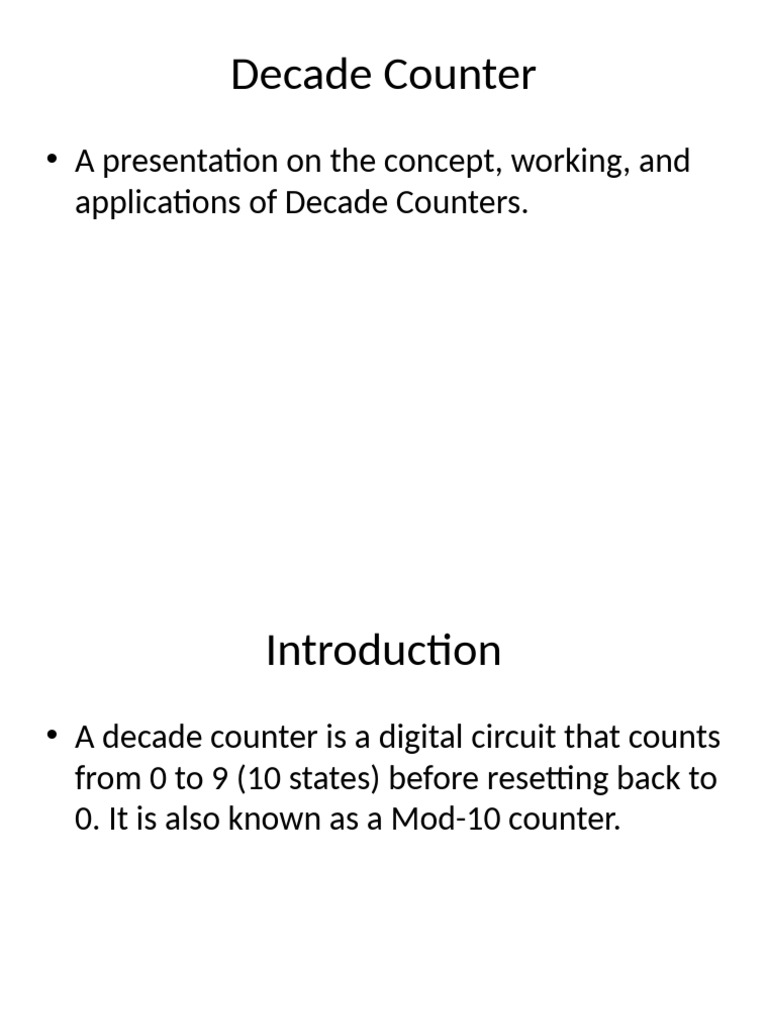 Understanding Decade Counters in Electronics | PDF
