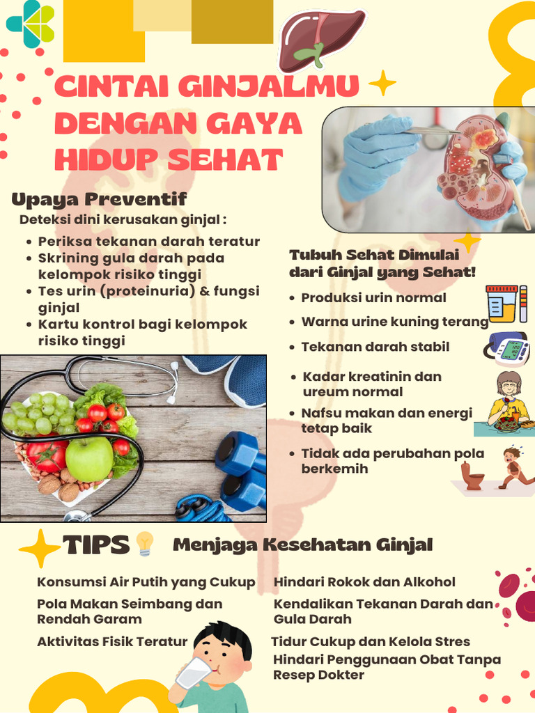 Krem Dan Merah Ilustrasi Menjaga Kesehatan Ginjal Poster_20251104 ...