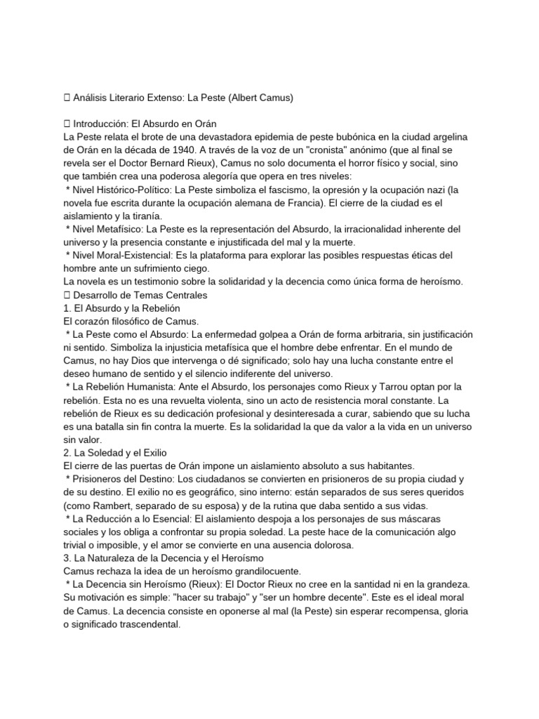 La Peste (Albert Camus) | PDF | Albert Camus
