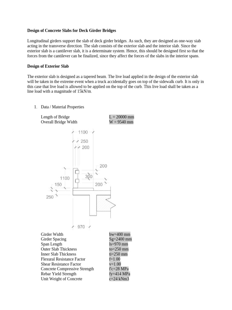 Design of Concrete Slabs For Deck Girder Bridges | PDF | Bridge ...