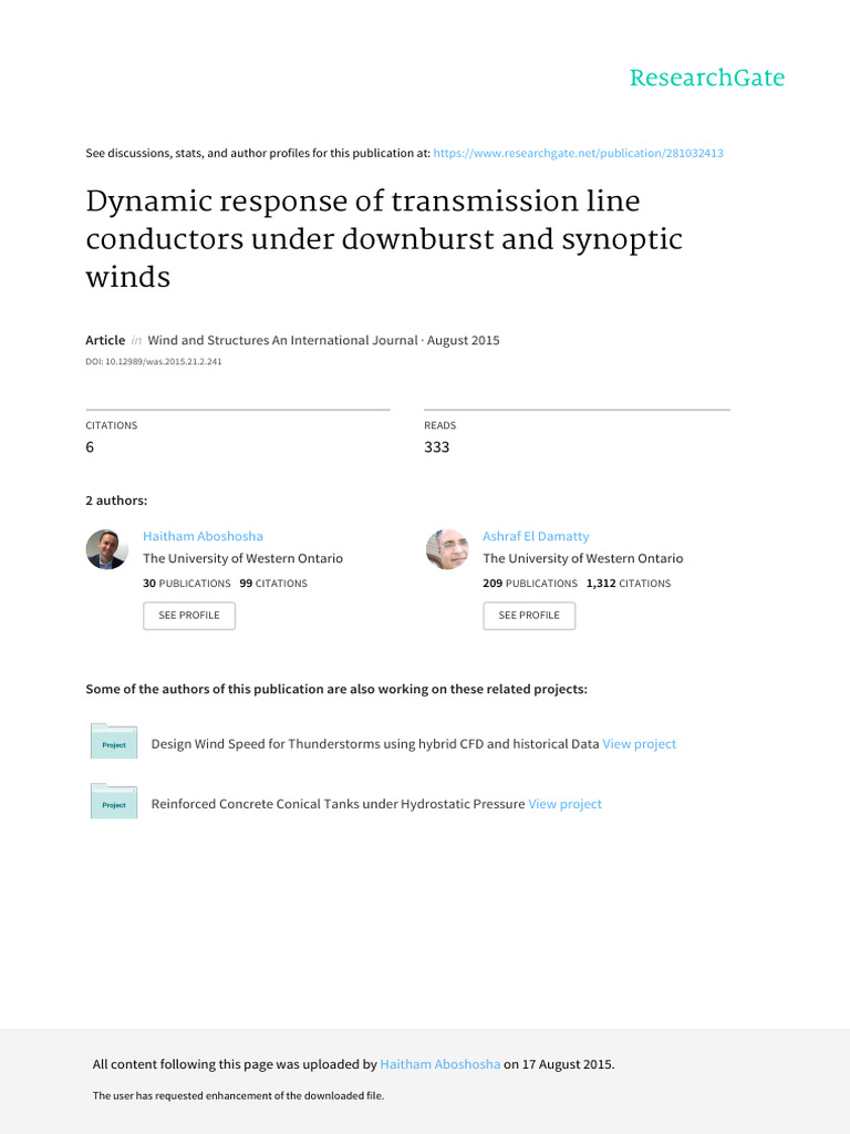 Dynamic Response of Transmission Lines | PDF | Turbulence | Spectral ...