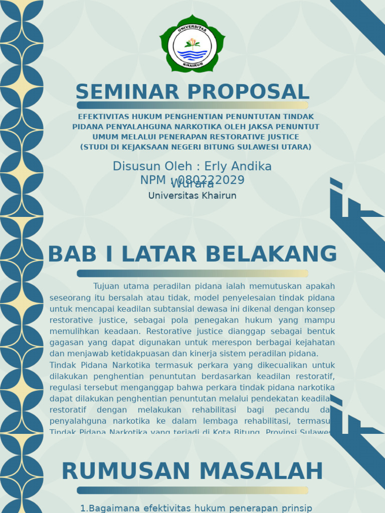 Seminar Proposal Erly Andika Wurara | PDF
