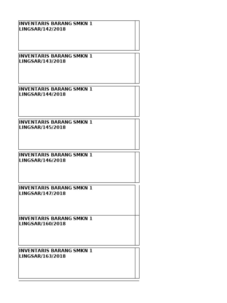 Label Inventaris Barang | PDF