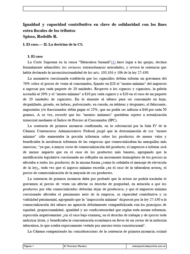 Artículo Spisso Fines Extrafiscales | PDF | Impuestos