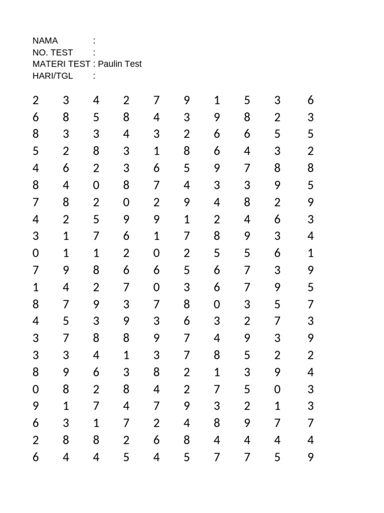 Résultats du Paulin Test | PDF